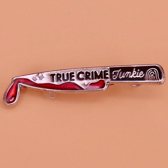 Jewelry | True Crime Junkie Knife Enamel Pin | Poshmark